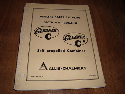 Gleaner C 2 Self Propelled Combines Dealers Parts Catalog Section 2 ...