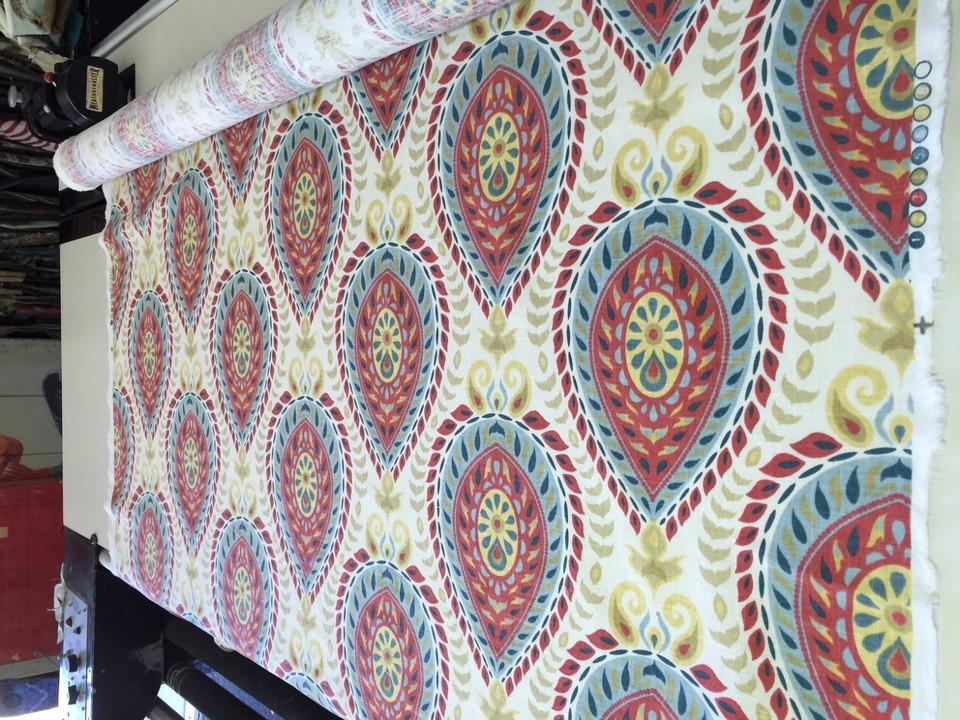 Large paisley pattern print on cotton fabric by the yard pillows ...