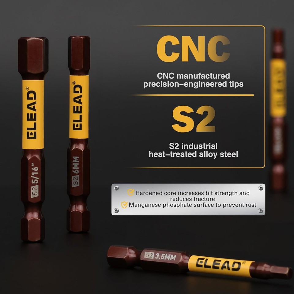 Allen-Wrench Hex Drill Bit Set: 21PCS Durable Impact Allen Key Set, One ...