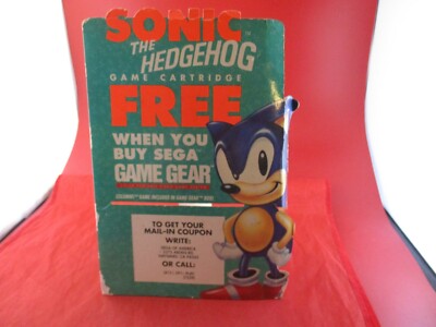 Sonic the Hedgehog Sega Game Gear Promotional Display Shelf Standee ...