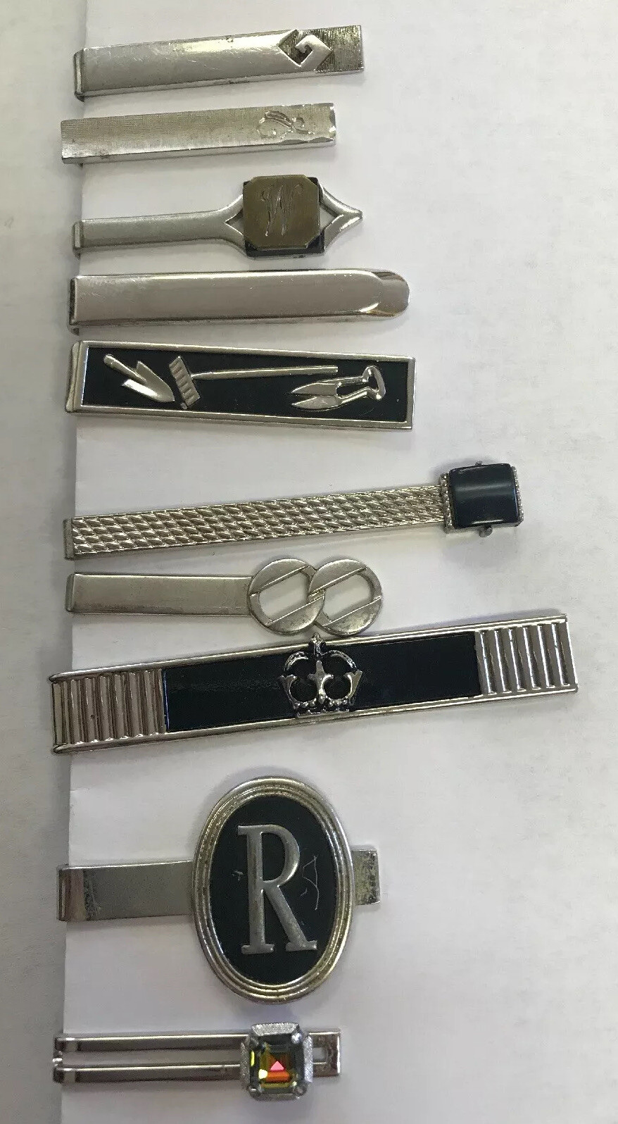 Vintage SWANK Tie Clip Lot Of 10 SILVER color | eBay