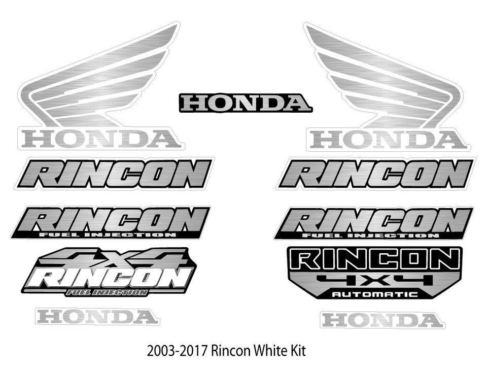 2003 2006 2008 2017 2022 OEM Honda Rincon 4x4 Decal kit Graphics Marks ...