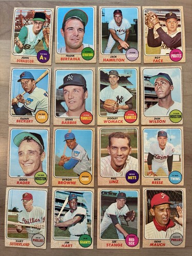 1968 Topps Baseball Card LOT Of 16 VINTAGE cards! | eBay