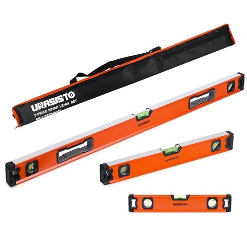 3-Piece Spirit Level Set, 12", 20", 40" Level Set with Magnetic Torpedo ...
