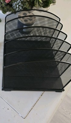 Large Size Desk File Organizer Metal Mesh Vertical Desktop File Holder ...