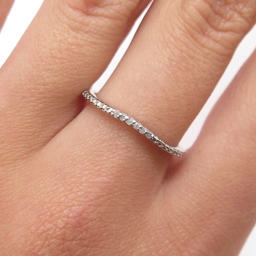 DBJ DEE BERKLE 925 Sterling Silver Real Diamond Accent Stackable Ring Size 7.25 | eBay