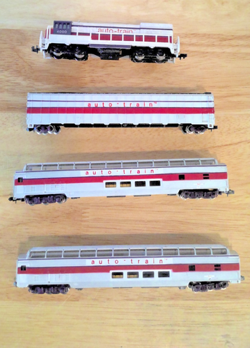 N Scale Bachmann Auto Train Set, Locomotive, 2 Coaches and 1 Autorack ...