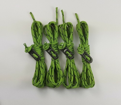 X4 Green And Black Army Military Guy Line Ropes 2.4 M 4mm Tent Camping ...