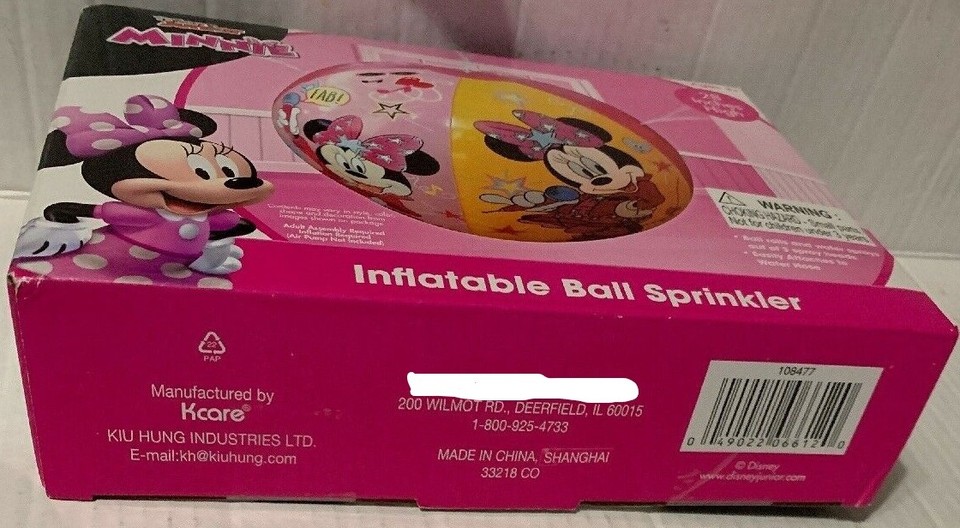 Disney Junior Minnie Mouse 28" Inflatable Ball Sprinkler | eBay