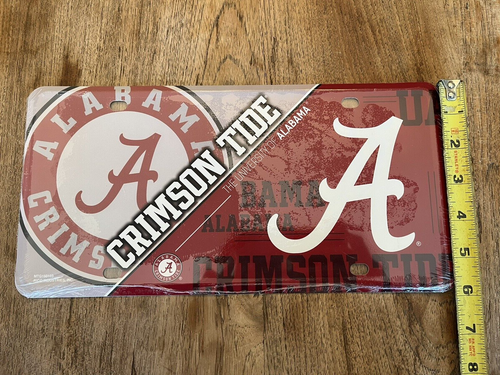 Alabama Crimson Tide A Logo NCAA Red Printed Metal License Plate Car ...