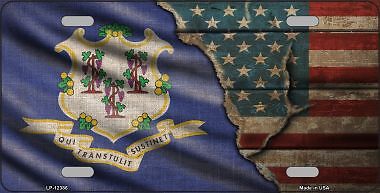 Connecticut/American Flag Novelty Metal License Plate Tag LP12386 | eBay