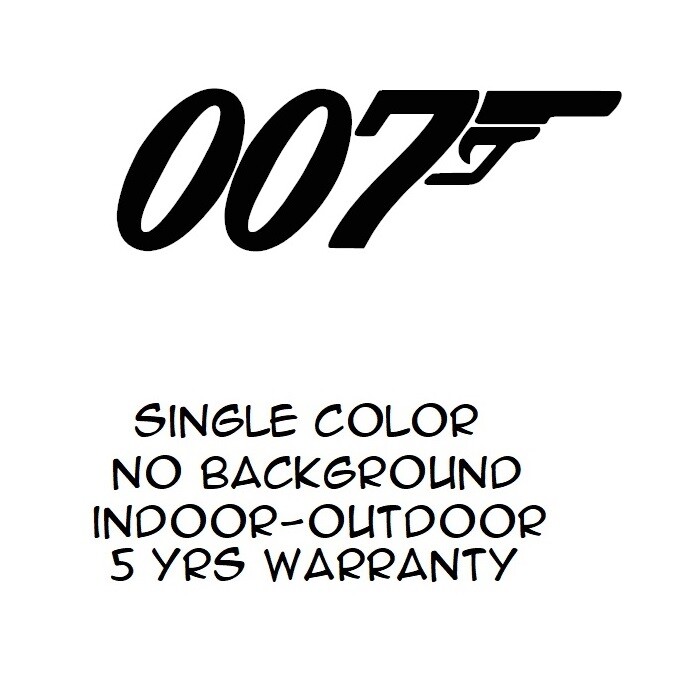 007 James Bond Sticker Vinyl Decal Gun Wall Car Window Truck Bumper ...