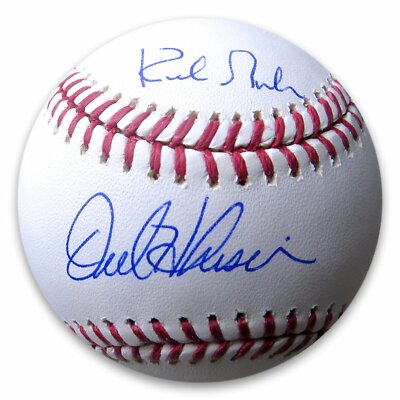 Kirk Gibson Orel Hershiser Dual Signed Autographed MLB Baseball Dodgers ...