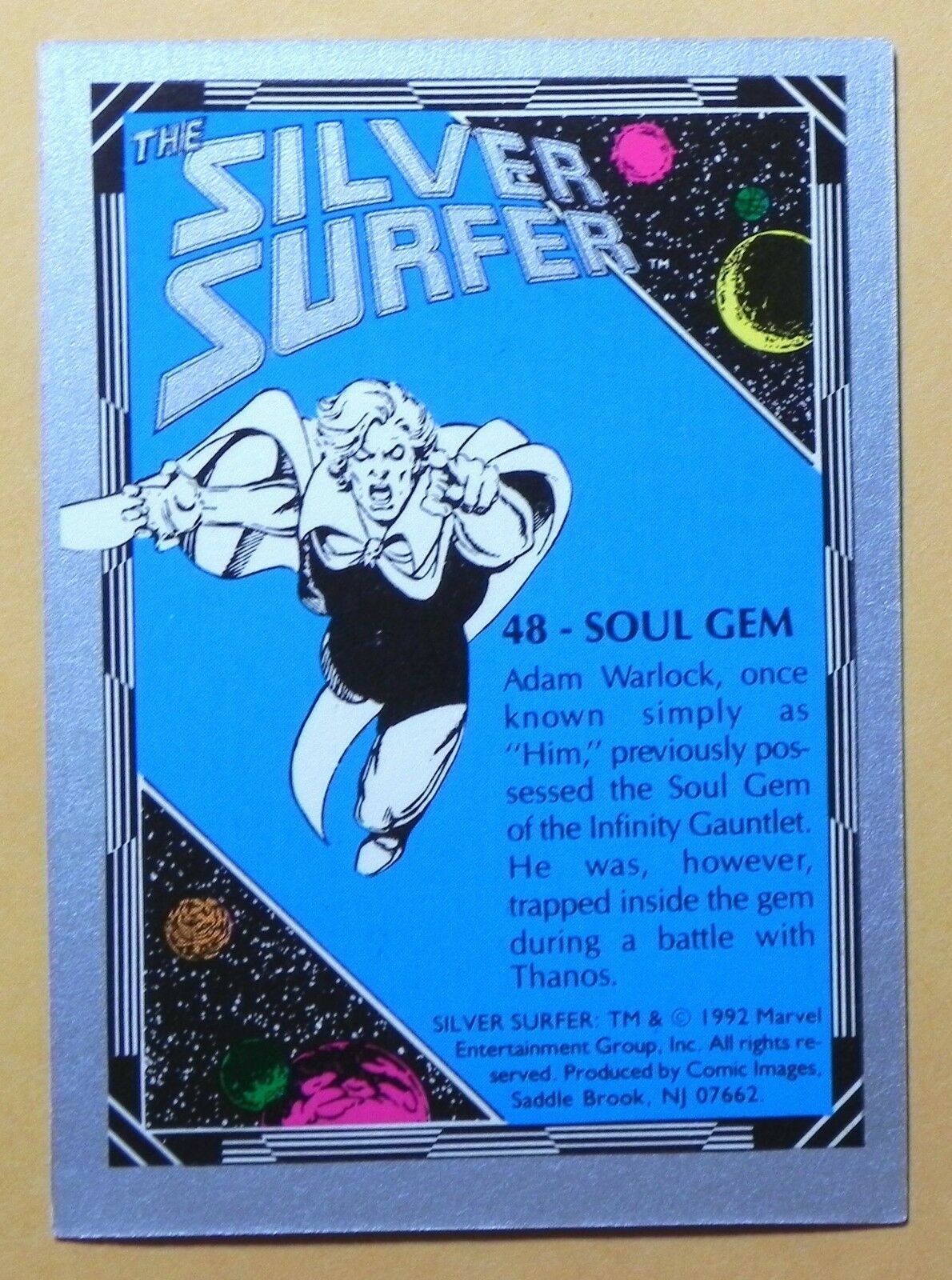 SOUL GEM 1992 THE SILVER SURFER Card #48 from Marvel _ LOW MAILING COST ...