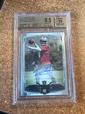 2014 Topps Chrome Football Rookie Autographs # 115 Derek Carr RC ...