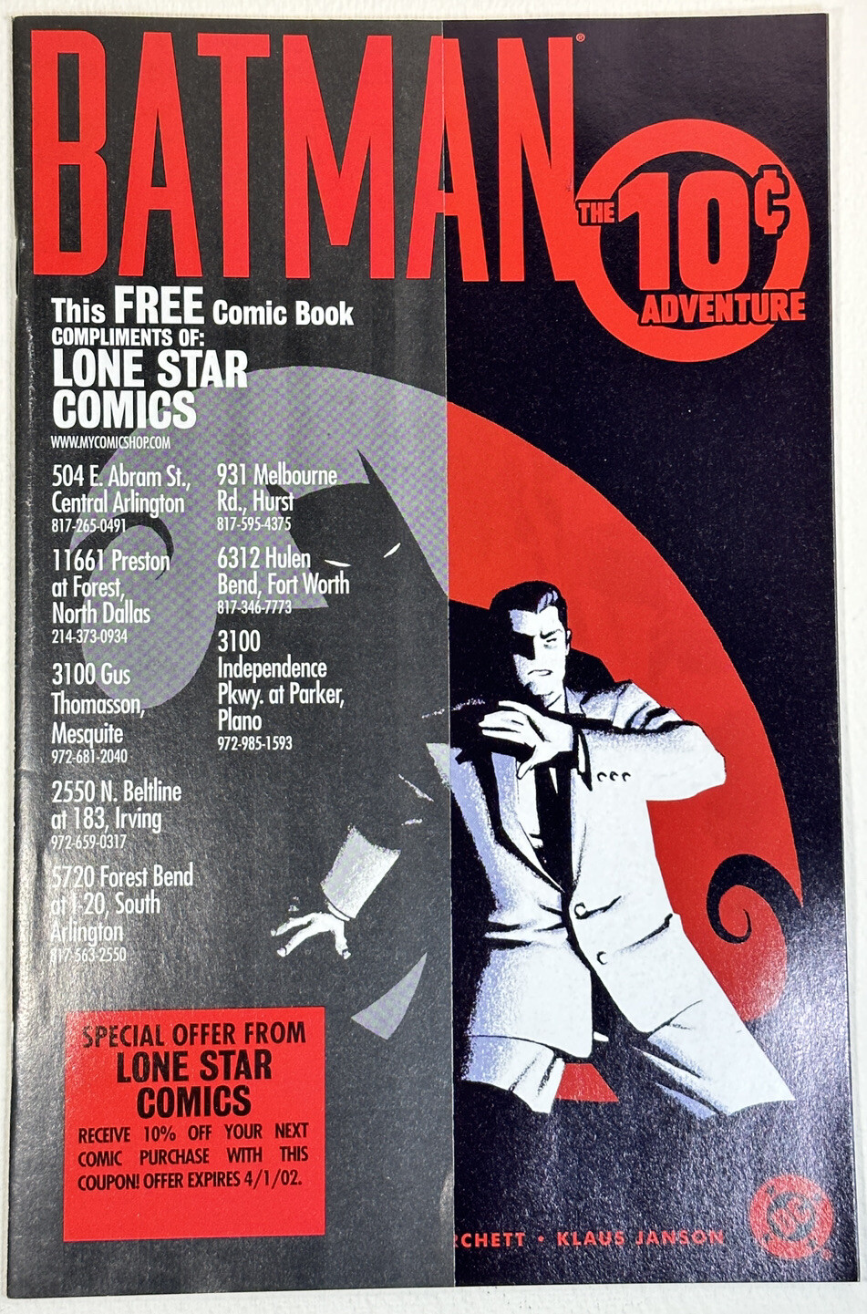 BATMAN: THE 10 CENT ADVENTURE #1 (Lone Star Comics 2002 High Grade NM+ ...