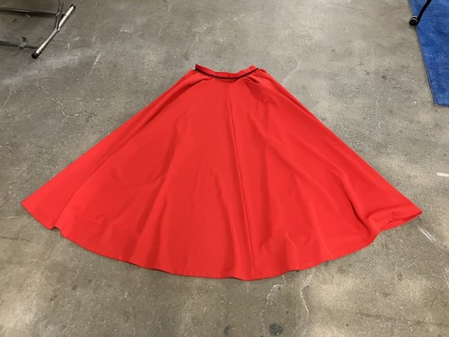 Long Red Costume Cape w/ Black Beaded Collar + Latch - Halloween, Purim ...