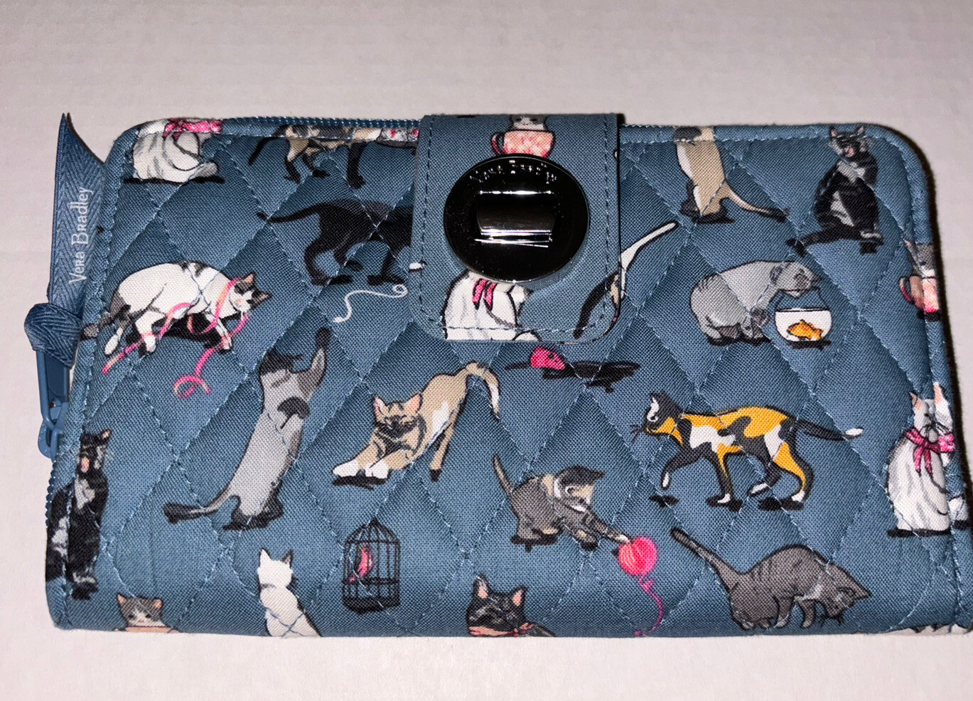 Vera Bradley RFID Turnlock Wallet Cats Meow NWT | eBay