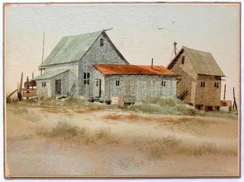 Orig Watercolor/Seaside Buildings/Tacoma/Pacific Northwest/signed Jerry ...