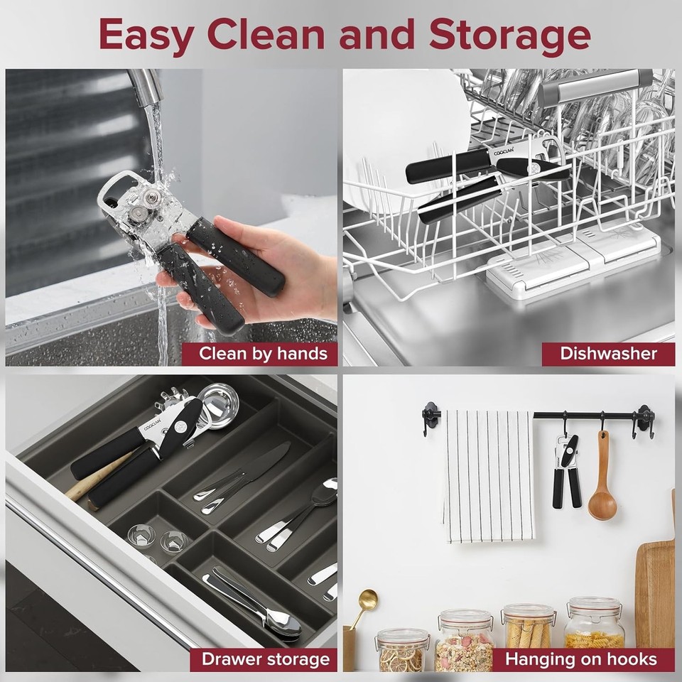 Can Opener Manual W/ Magnet Heavy Duty Hand Held Can Opener W/ Sharp ...