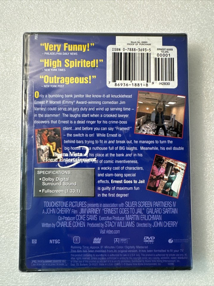 Ernest Goes to Jail (DVD, 2002) 786936188189| eBay