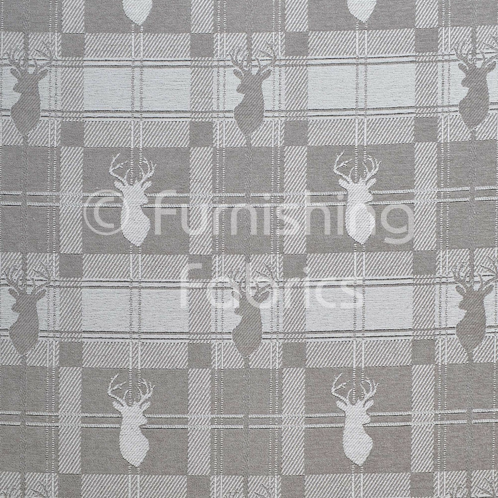 Soft Like Cotton Upholstery Woven Fabric Stag Deer Head Animal Stripe ...