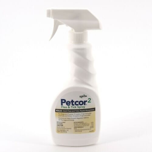 16 oz Petcor 2 Flea Tick Lice Spray Treat Cats Dogs Kitten and Puppies ...