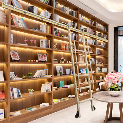 10 ft Stainless Rolling Ladder Hardware Rolling Library Ladder Track ...