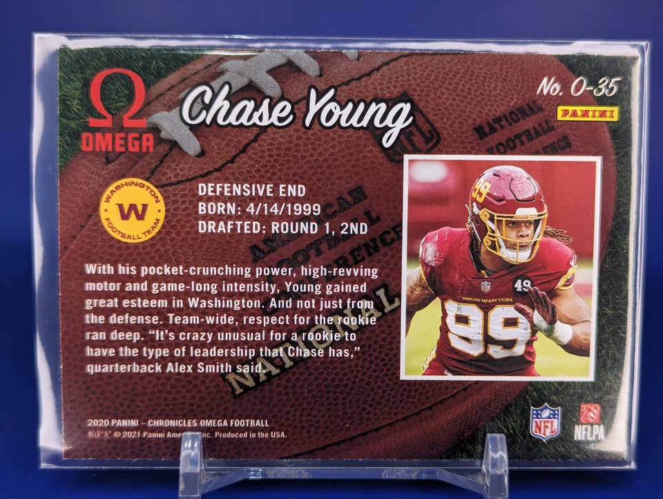 Chase Young Rookie Card 2020 Panini Chronicles #O-35 Washington RC | eBay