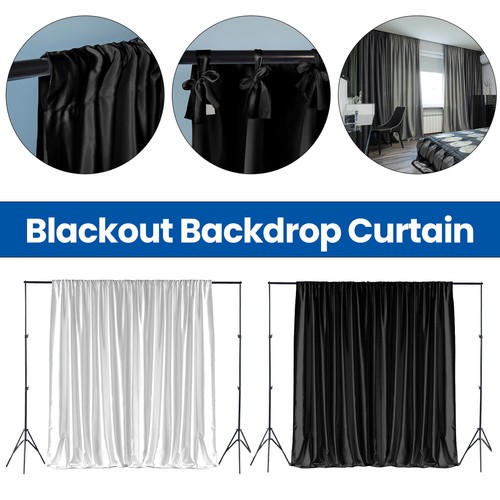 3M/6M Black White Backdrop Curtain Background Drape Stage Wedding Party ...