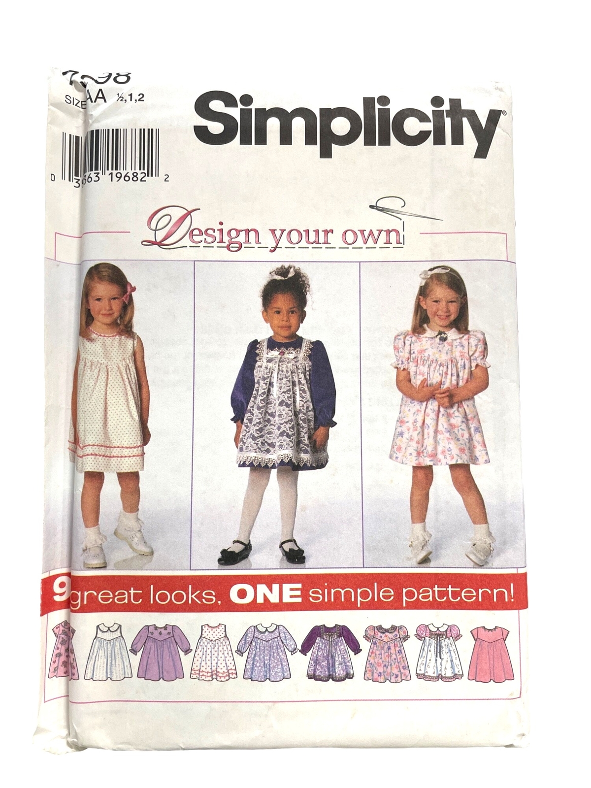 Simplicity Sewing Pattern 7398 Dress Smock Toddler Size 1/2-2 | eBay
