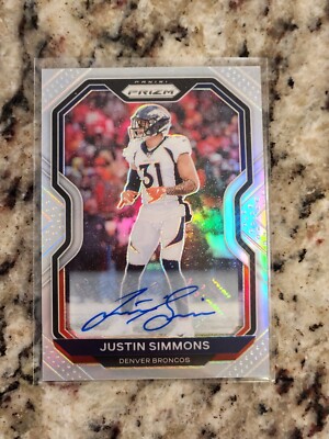 2020 Panini Prizm Silver Prizm Auto Justin Simmons #118 | eBay