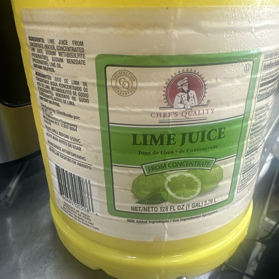Chefs Quality 100% Lime Juice 1 Gallon | eBay