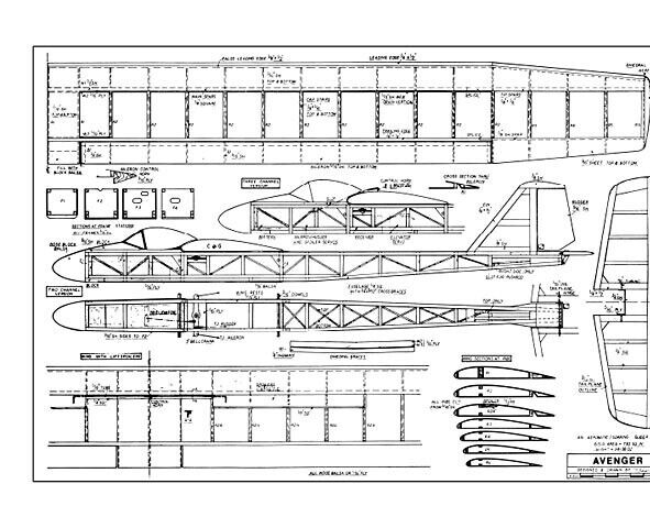Avenger Soaring Glider 96" WS RC Model Airplane Plans Templates PDF on ...