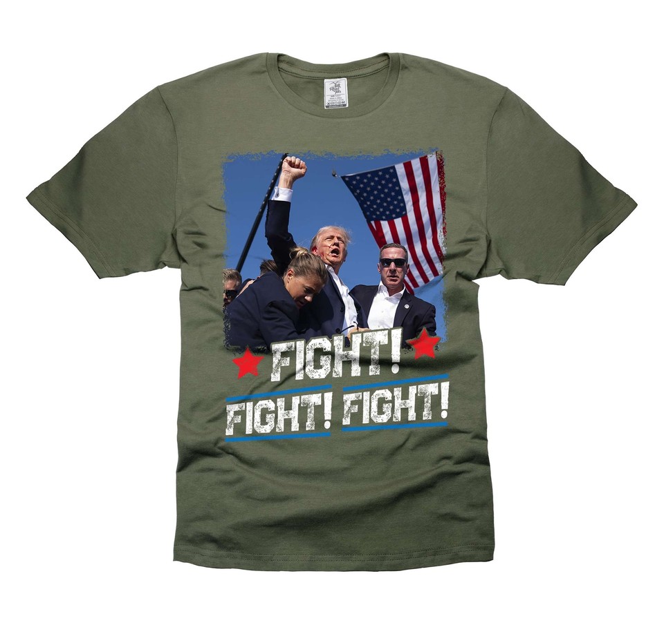 Mens Fight Fight Fight Shirt Donald Trump DJT Support Shirt Trump Fist ...