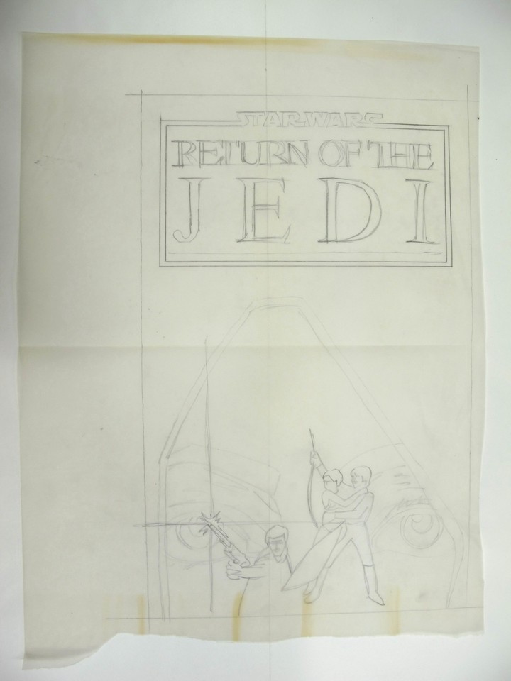 vtg 1980s Star Wars Lucasfilm ORIGINAL Concept Art ROTJ Luke Eyes ...