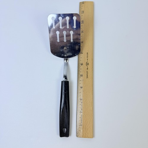 Vintage Ekco Short Keyhole Slotted Spatula Turner Black Nylon Handle 9 ...