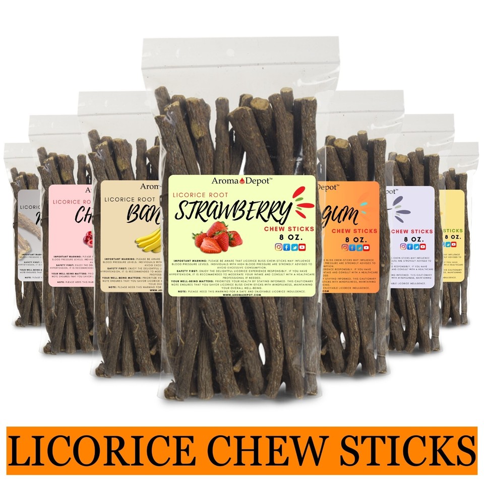 Licorice Root Chew Sticks Bulk 100% Pure Natural Flavored Glycyrrhiza ...