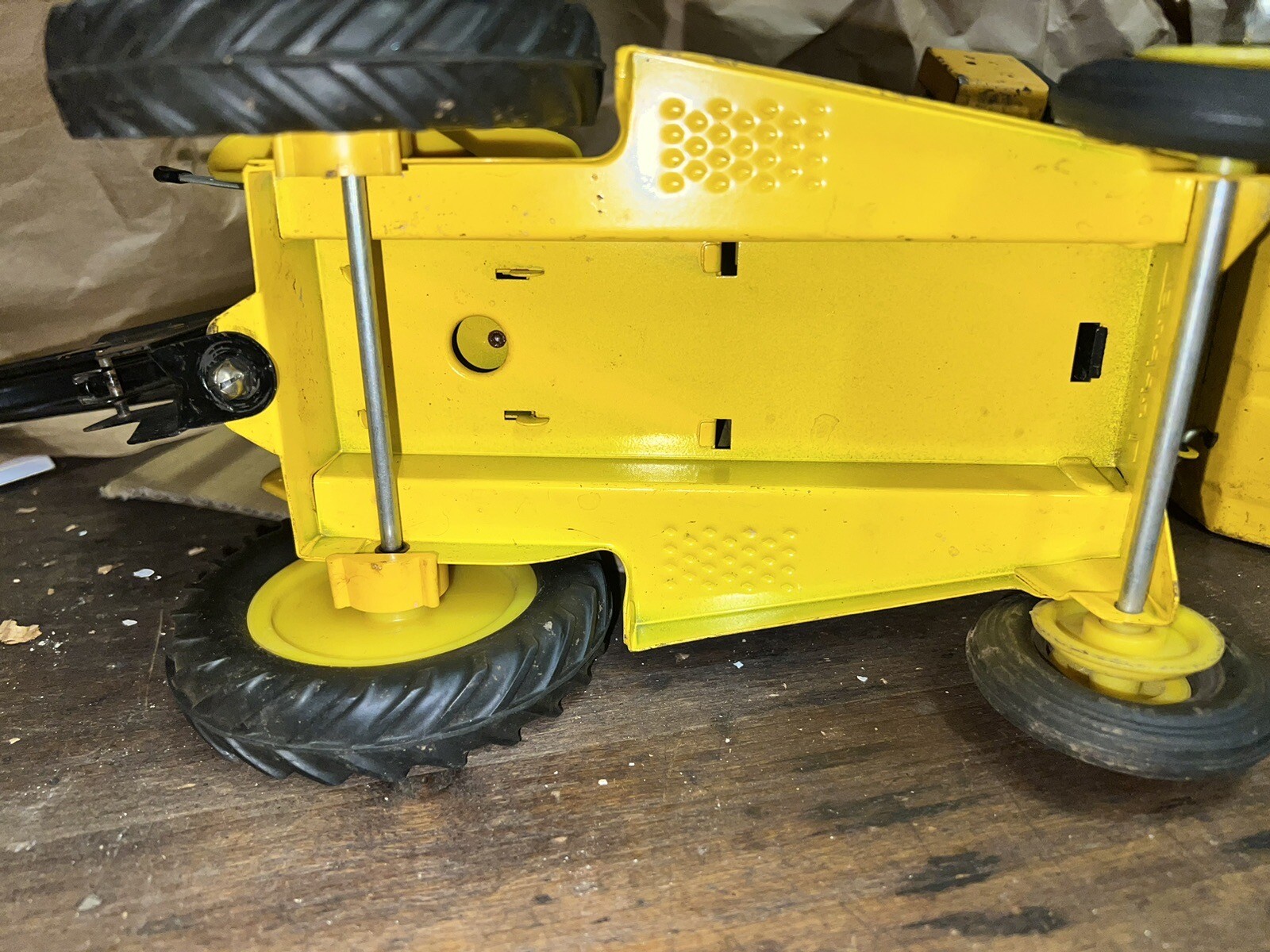 Vintage Buddy L tractor loader back hoe 20” pressed steel play wear | eBay