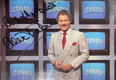 Alex Trebek Autographed Jeopardy 5x7 Promotional postcard (JSA) | eBay