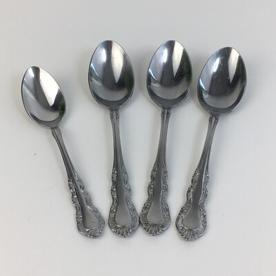 Soup Spoons 3pc FLORAL TIARA Reed & Barton Select SS Flatware Teaspoon ...