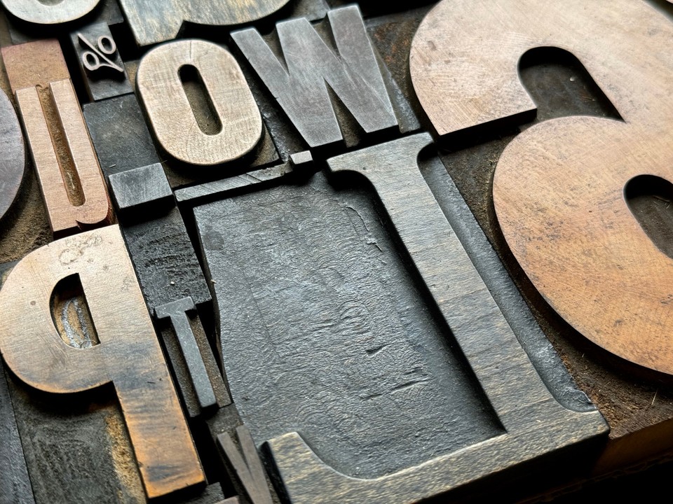 Giant Antique Letterpress Printer WOOD TYPE Mix 168 Pieces Full ...