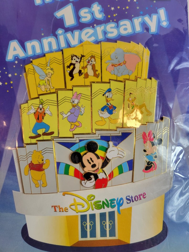 JAPAN DISNEY Happy 1st Anniversary 10 pins backers LE htf rare Pin 7451 ...