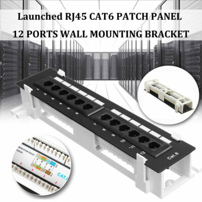 Cat6 12 Port Pro RJ45 Mini Patch Panel 110 Network w/ Surface Wall ...