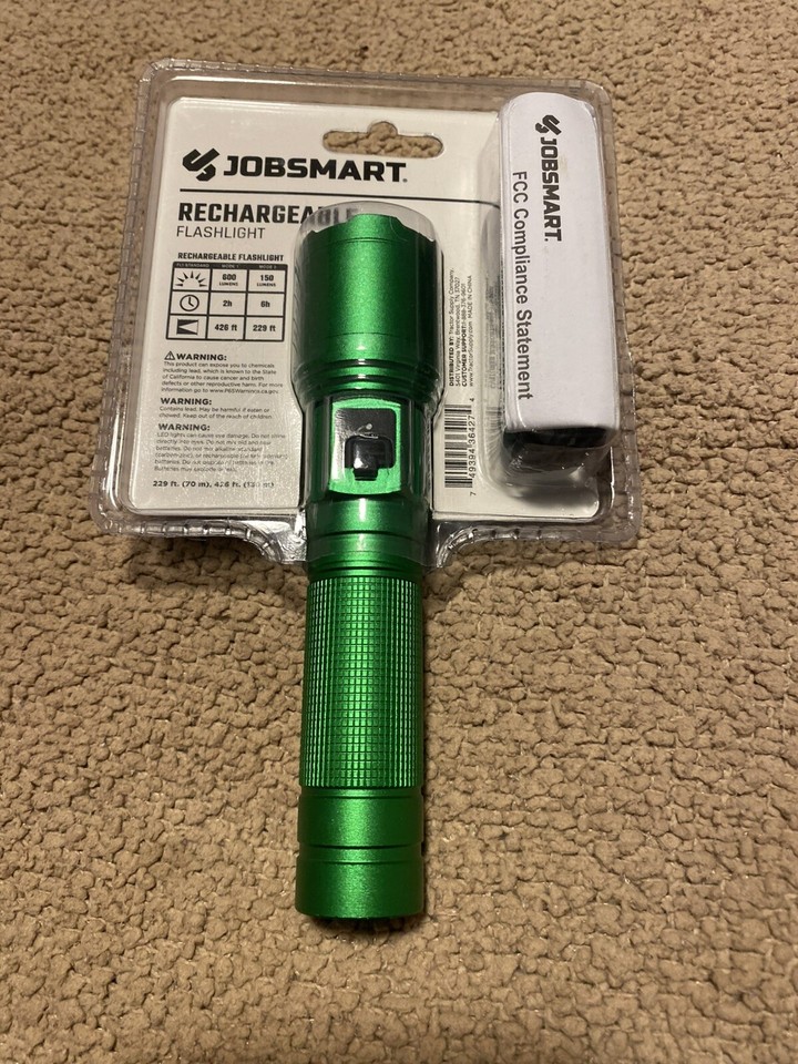Jobsmart Rechargeable Flashlight 600 Lumens Brand New | eBay