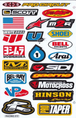 Sponsor Logo Sticker Sheet Motocross Car, Motorcycle, Skateboard & RC ...