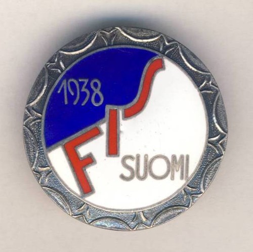 1938 FIS Nordic WORLD SKI Championships PARTICIPANT PIN Badge ENAMEL ...