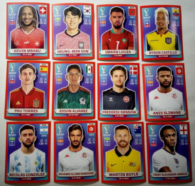 2022 FIFA World Cup Qatar Stickers Parallel Red Border Lot (12) Set 4 ...