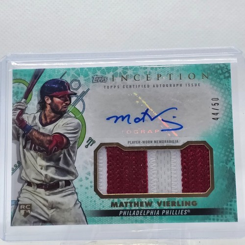 2022 Topps Inception Baseball Matthew Vierling Green Auto Patch /50 | eBay