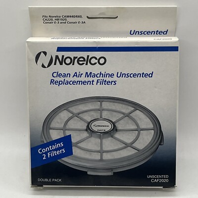 2 Pack Norelco Clean Air Machine Replacement Filter CAF2020 Unscented ...
